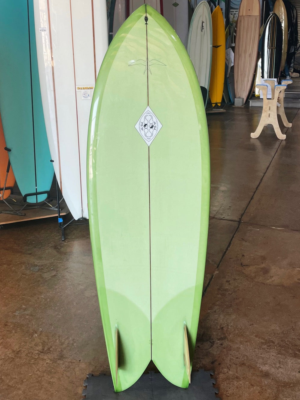 Steve Lis Designs Fish - 5’8 Olive Green Resin Tint Gloss & Polish ...
