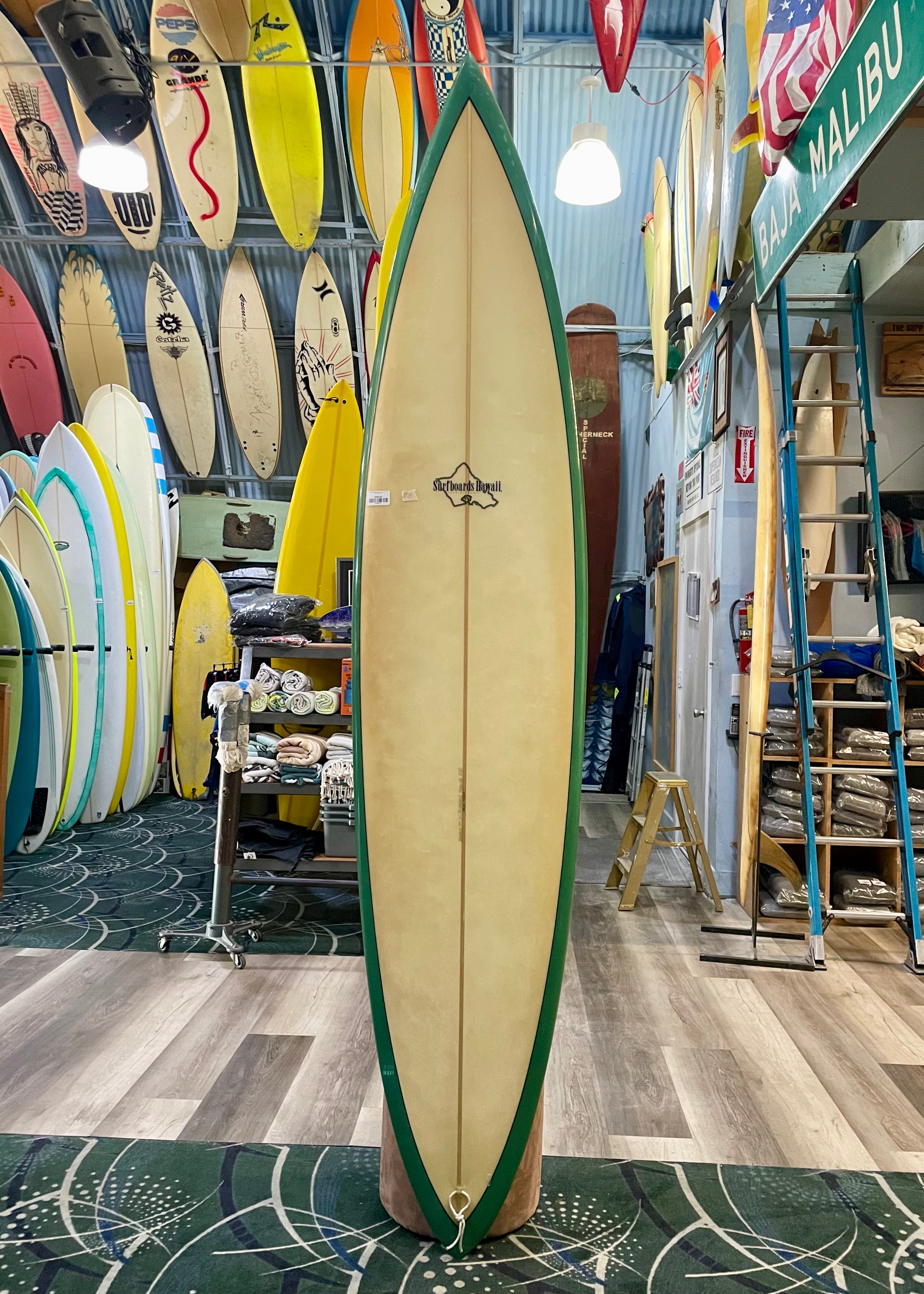8'5 SURFBOARDS HAWAI - SINGLE FIN - PIN - GREEN BOTTOM – Bird's Surf Shed